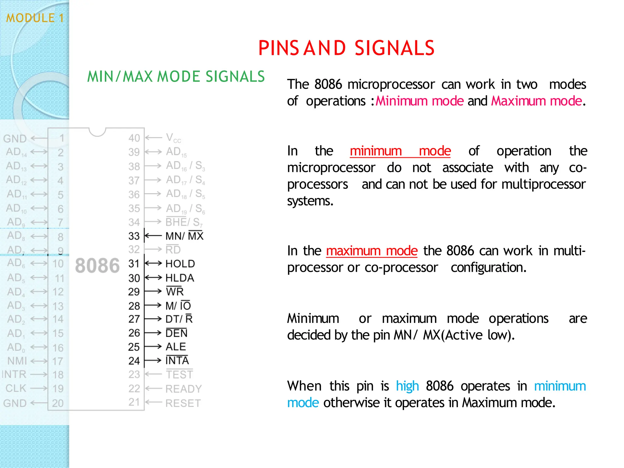 8086 Architecture, Pin diagram, Addressing modes (3).pdf | Operating Systems | Computer Software ...