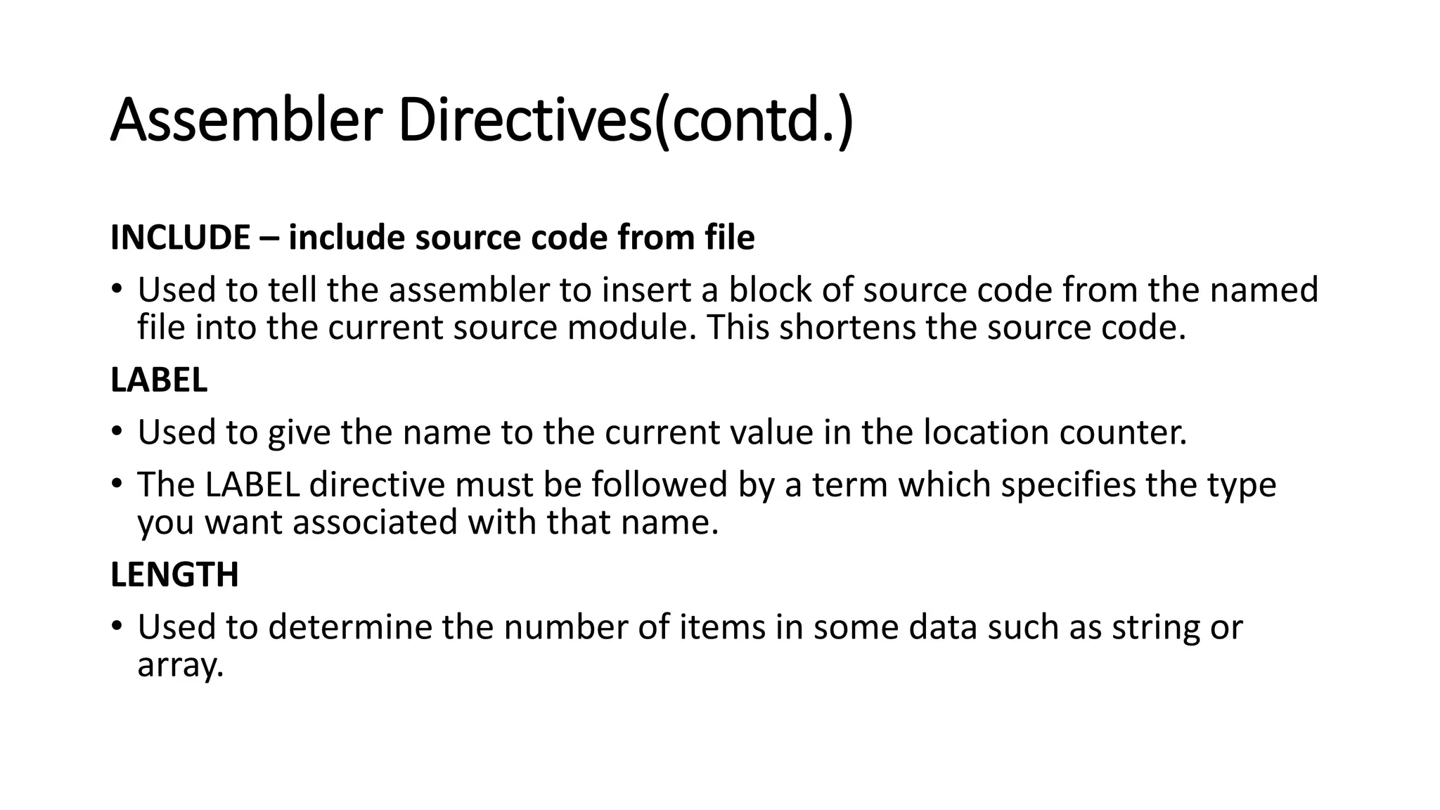 8086 microprocessor assembler directives.ppt