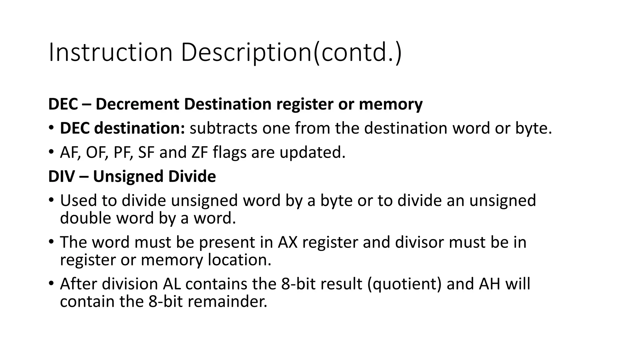 8086 microprocessor assembler directives.ppt