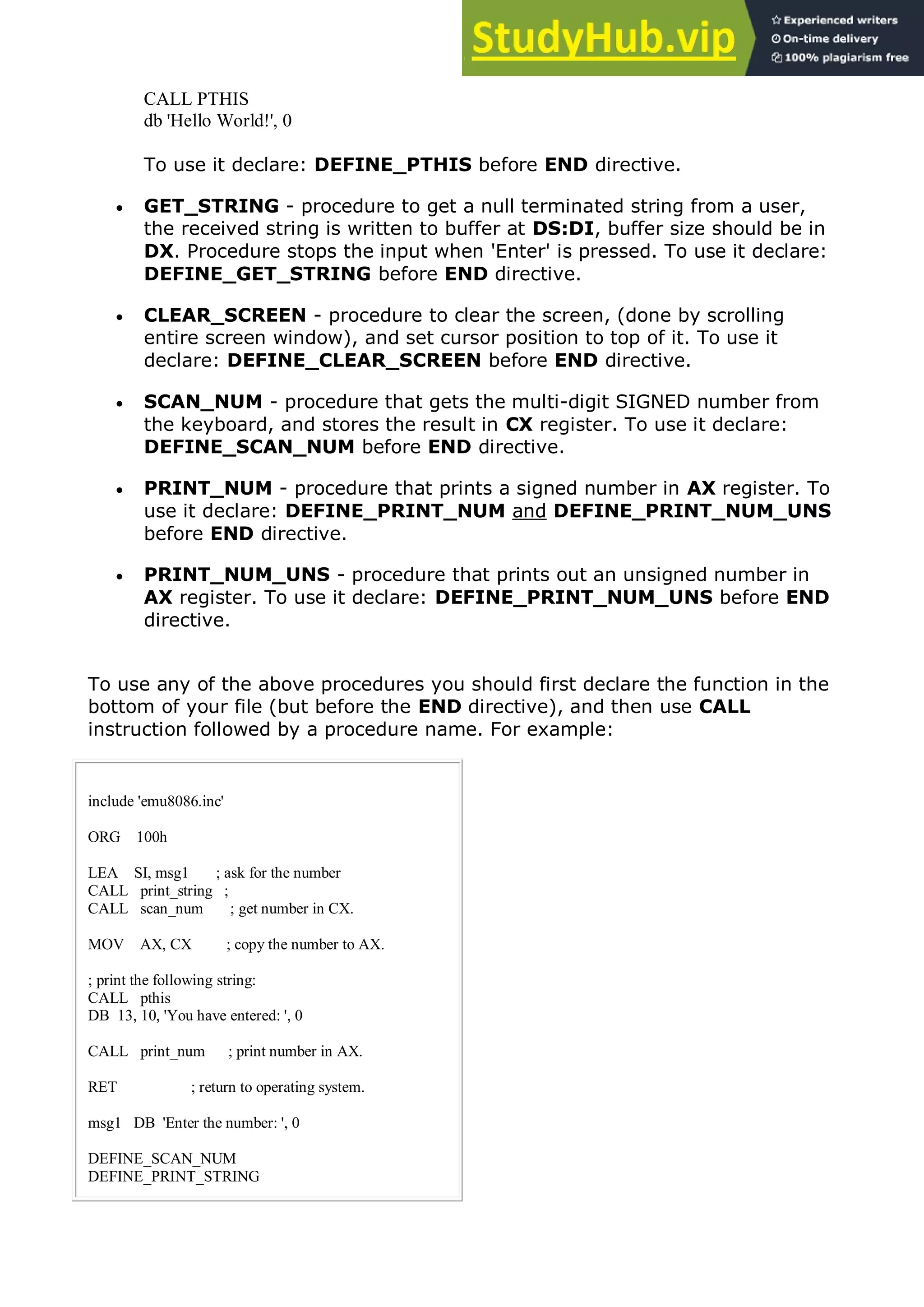 8086 Assembler Tutorial For Beginners (Part 1 | PDF
