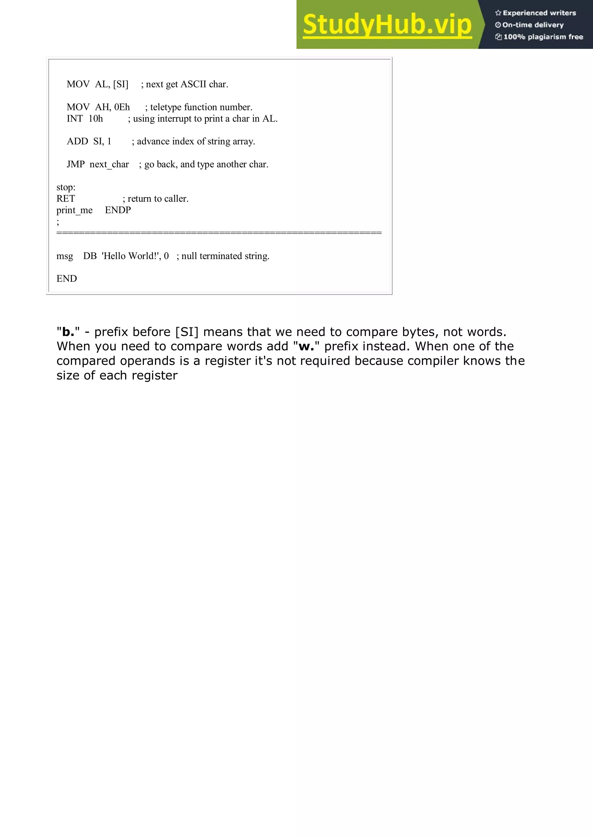 8086 Assembler Tutorial For Beginners (Part 1 | PDF