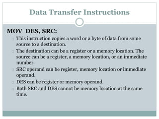 8086 instruction set | PPTX