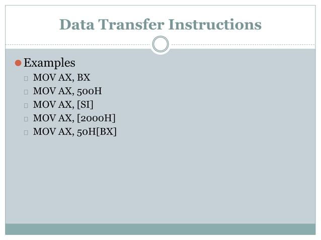8086 instruction set | PPTX | Programming Languages | Computing