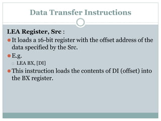 8086 instruction set | PPTX | Programming Languages | Computing