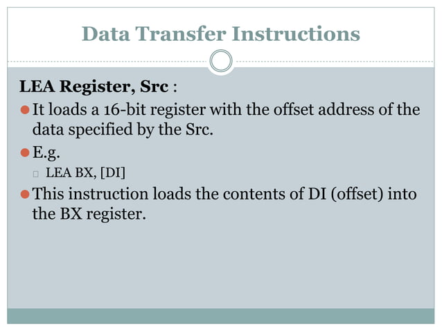 8086 instruction set | PPTX | Programming Languages | Computing