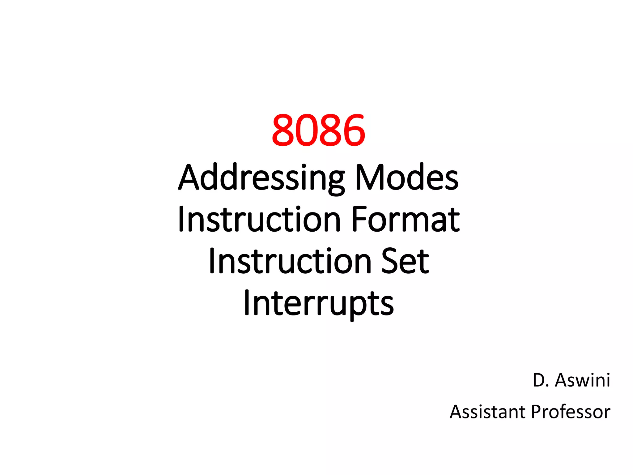 8086 instruction set (with simulator) | PPT