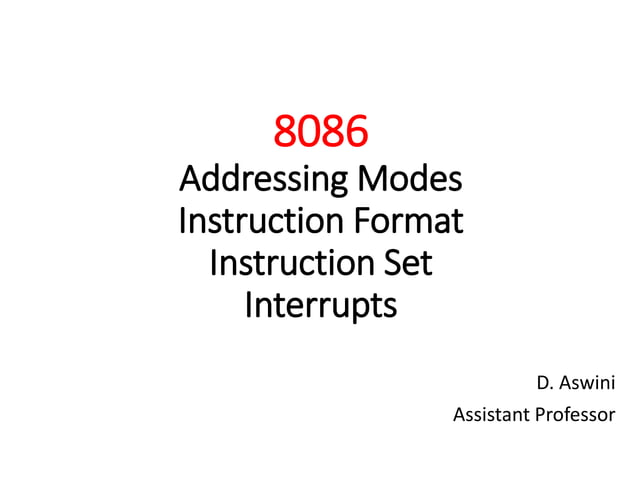 8086 instruction set (with simulator) | PPT