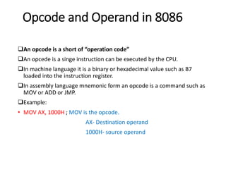 8086 instruction set (with simulator) | PDF
