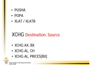 8086 instruction set with types | PPT