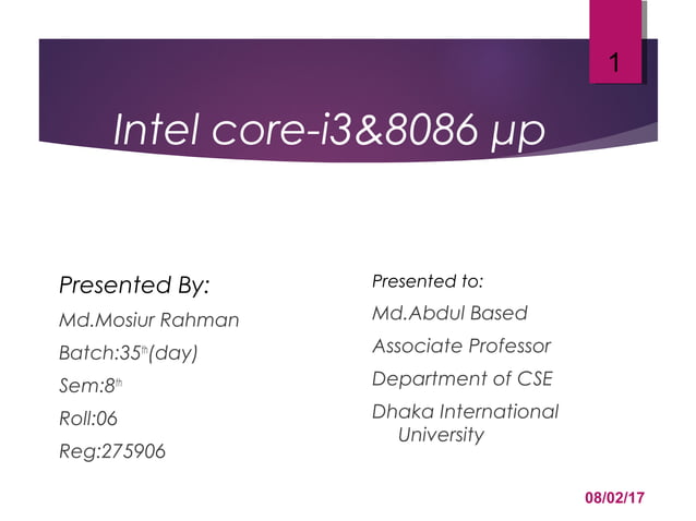 8086microprocessor and core i3 | PPT