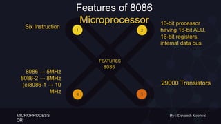 8086 microprocessor by devansh koolwal | PPTX