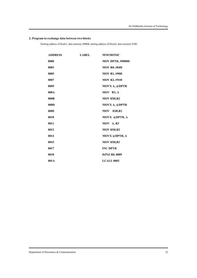 8086 microprocessor lab manual | PDF