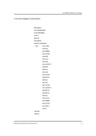 8086 microprocessor lab manual | PDF