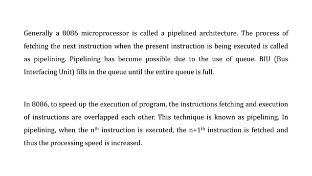 8086 Microprocessor Pipeline Architecture.pptx | Computing | Technology & Computing