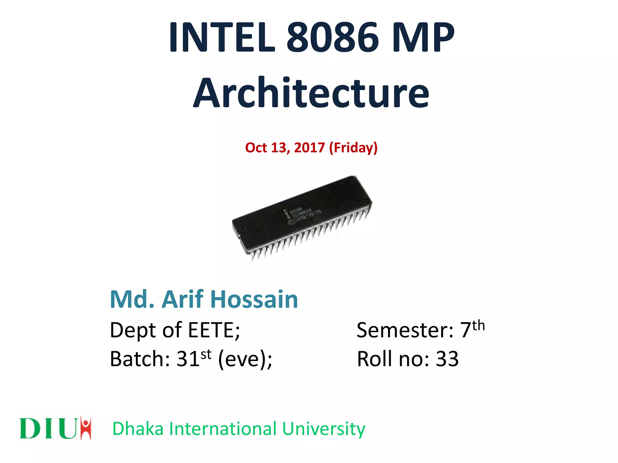 INTEL 8086 MP Architecture | PPTX