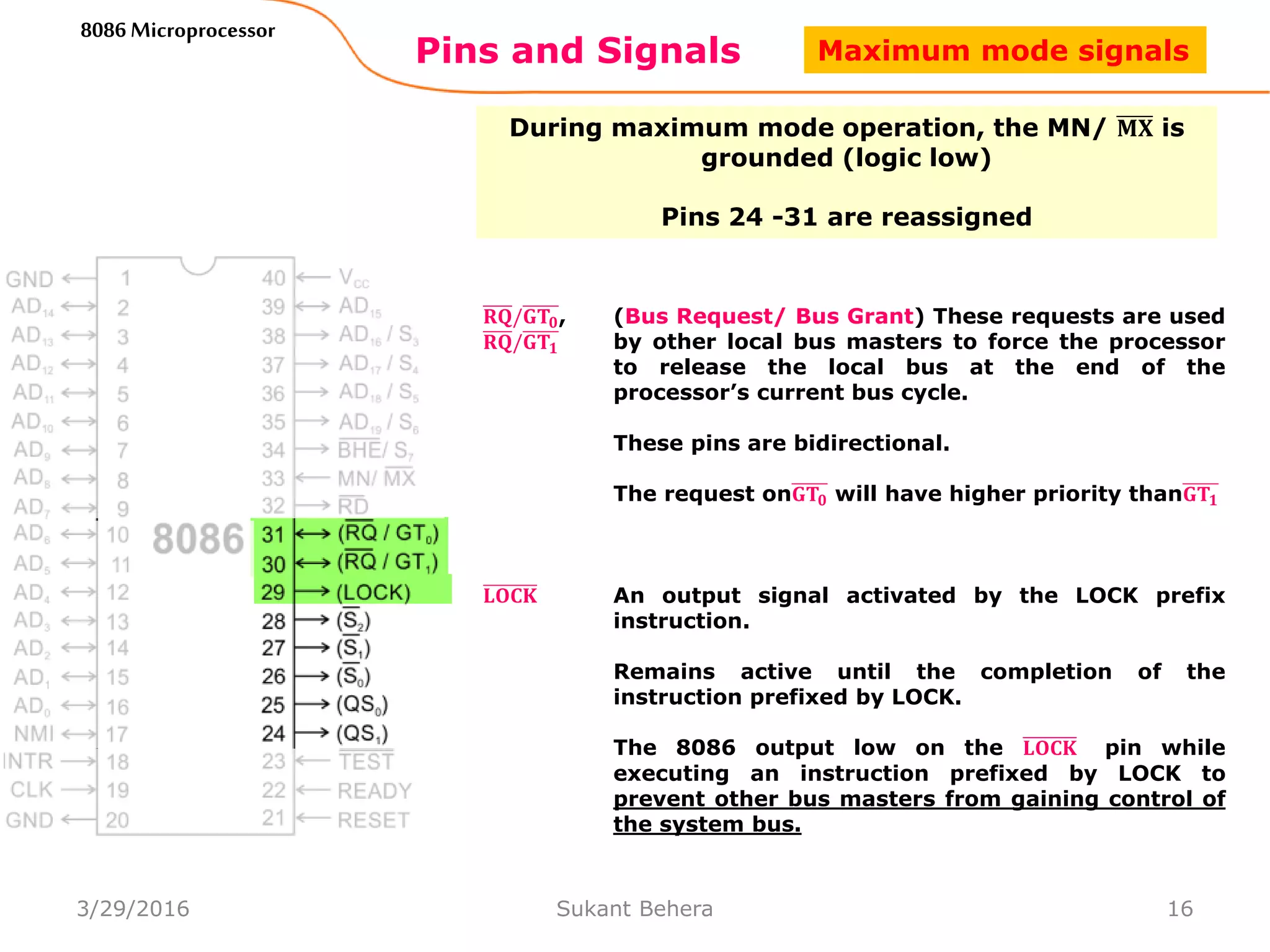 8086 Microprocessor powerpoint | PPTX