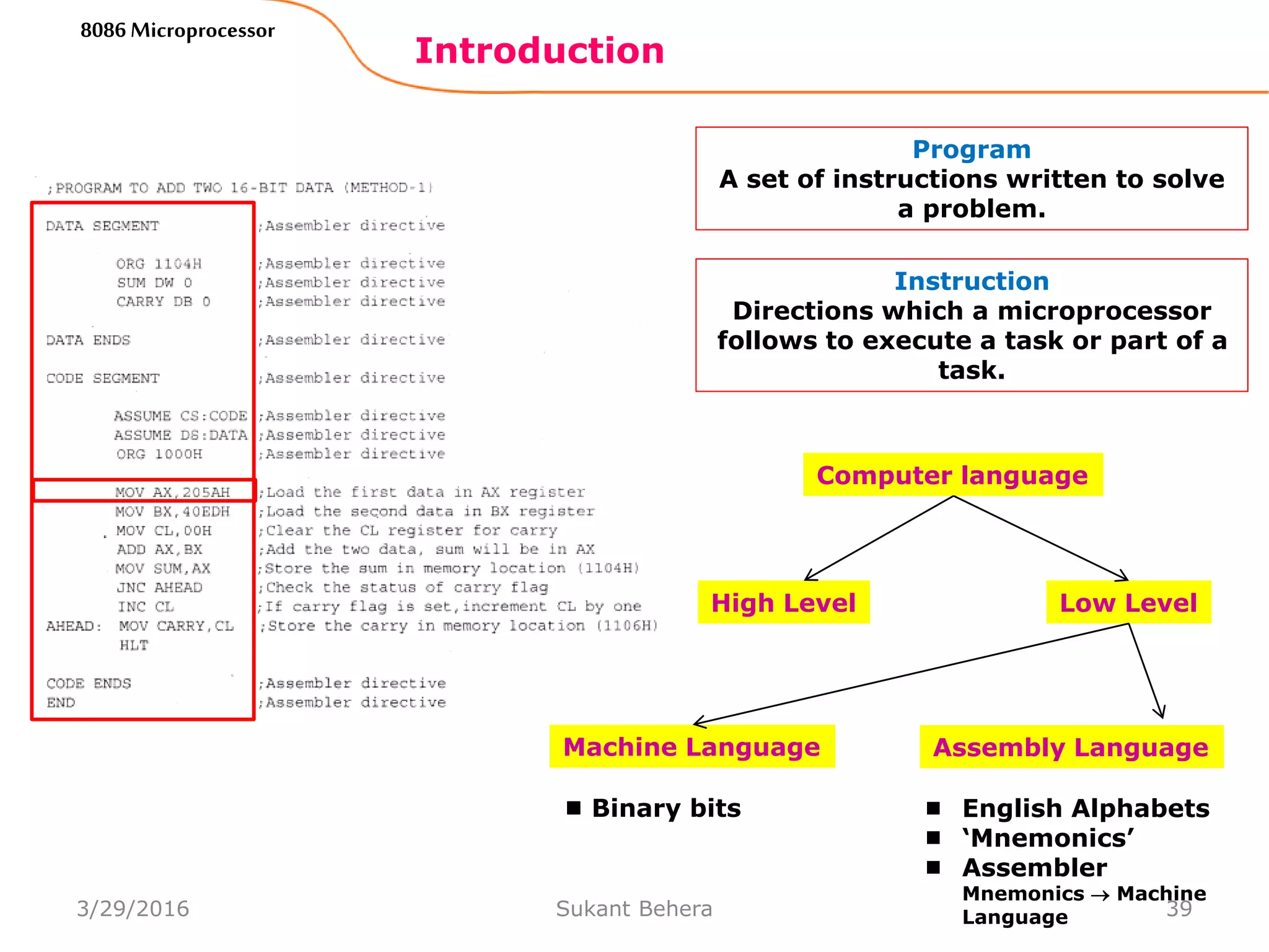 8086 Microprocessor powerpoint | PPTX