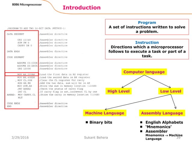 8086 Microprocessor powerpoint | PPTX