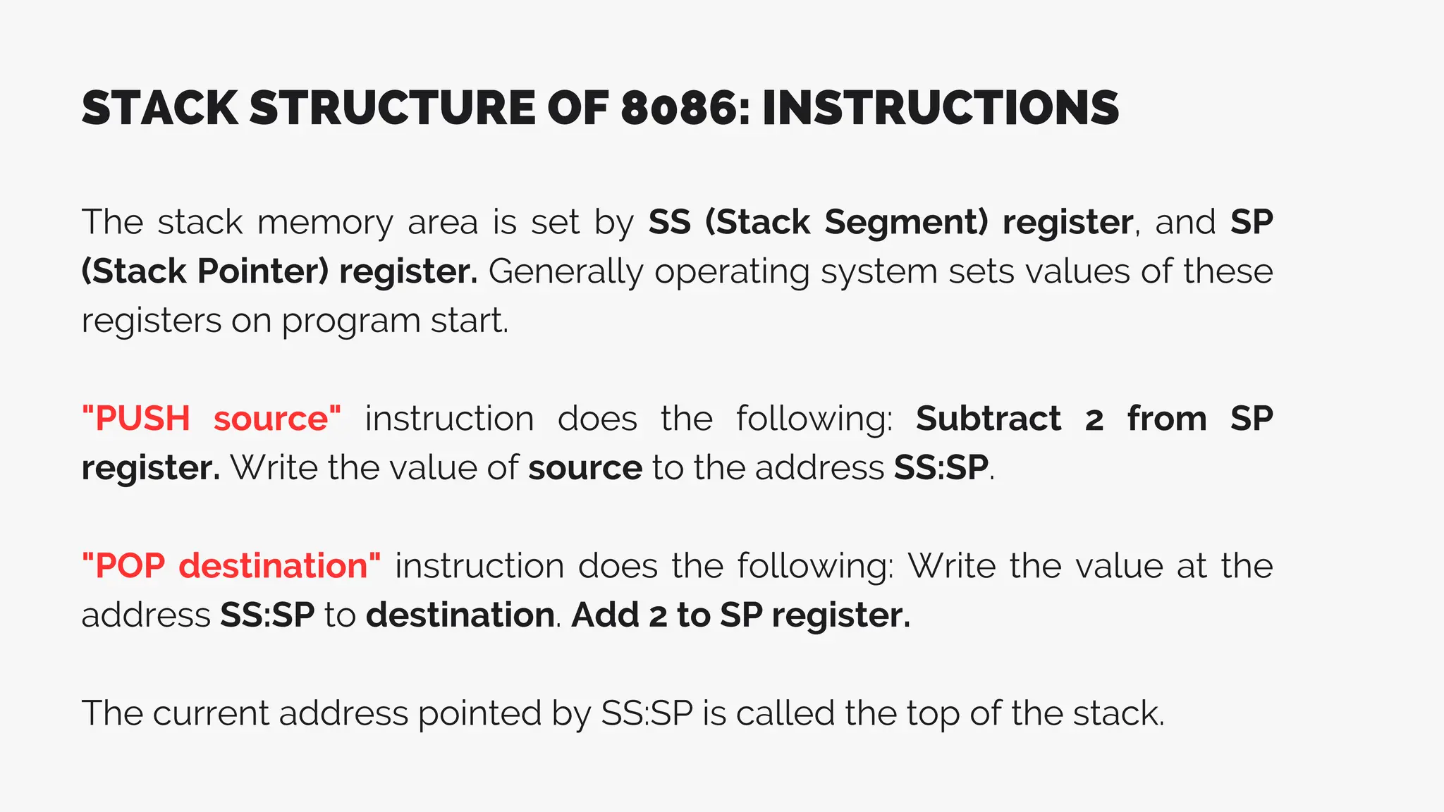 Stack Memory Organization Of 8086 Microprocessor Pptx Operating