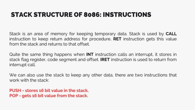 Stack Memory Organization of 8086 Microprocessor | PPTX | Operating Systems | Computer Software ...