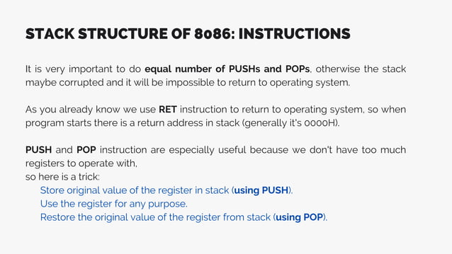 Stack Memory Organization of 8086 Microprocessor | PPTX | Operating ...