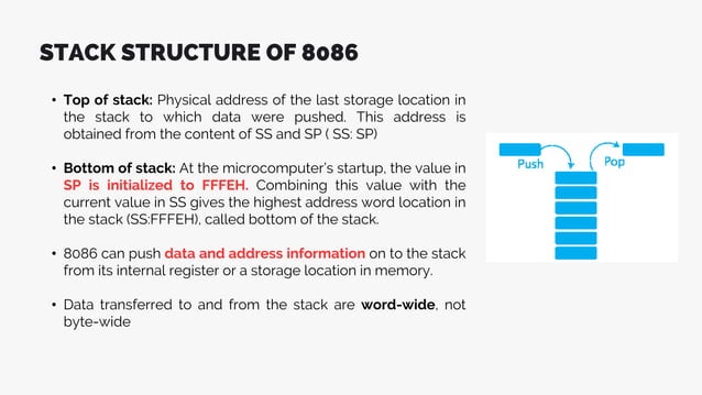 Stack Memory Organization Of 8086 Microprocessor Pptx Operating Systems Computer Software