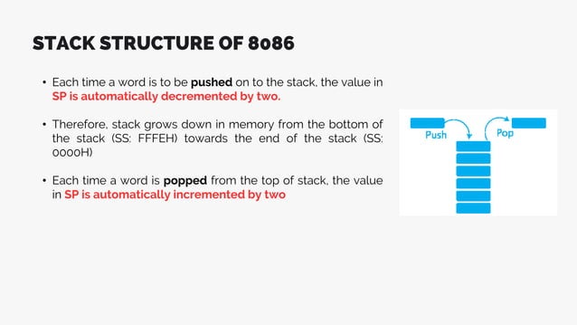 Stack Memory Organization of 8086 Microprocessor | PPTX | Operating ...
