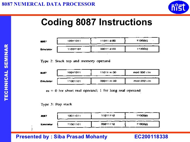 8087 COPROCESSOR INSTRUCTION SET PDF