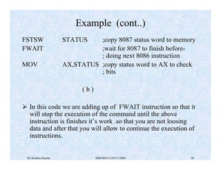 8087 COPROCESSOR connection with 8086 and other processors | PDF