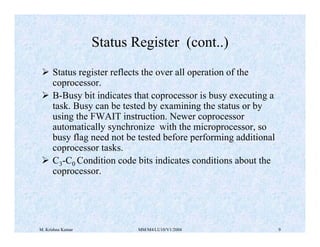 8087 COPROCESSOR connection with 8086 and other processors | PDF