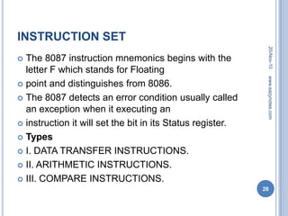 8087 MICROPROCESSOR and diagram with definition.pdf