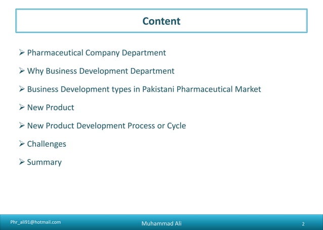 Role of Business Development in Pharmaceuticals (Generic Product ...
