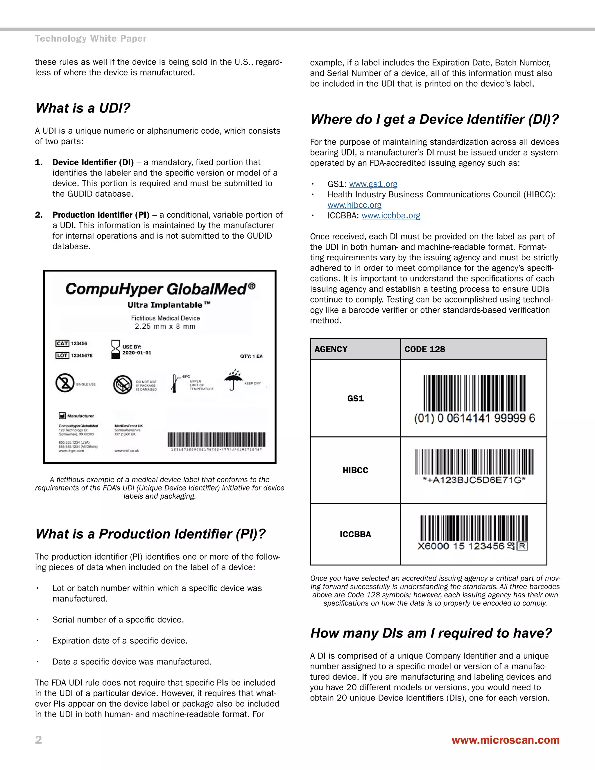 Microscan-LVS UDI Compliance Guide | PDF