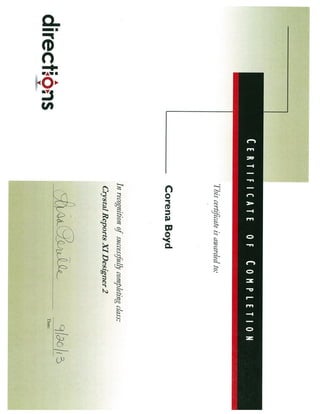 Crystal Report XI Designer 2 certificate | PDF