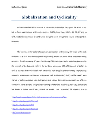 Globalization and Cyclicality | PDF