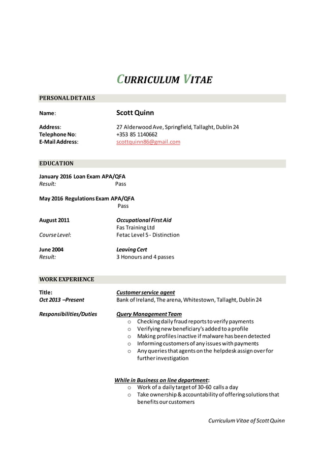 scott Quinn CV 2016 3 | PDF