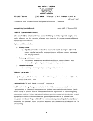Eric Omanga - Curriculum Vitae | PDF