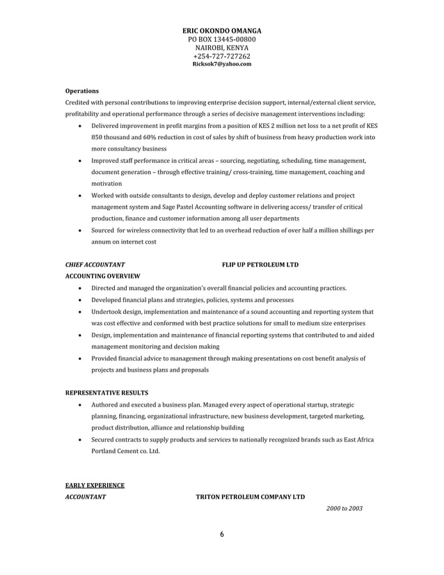 Eric Omanga - Curriculum Vitae | PDF