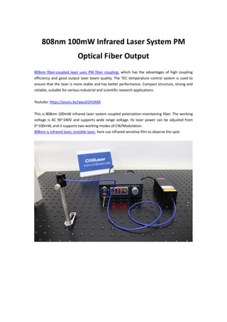 808nm 100mW IR Laser System PM Fiber Output | DOC