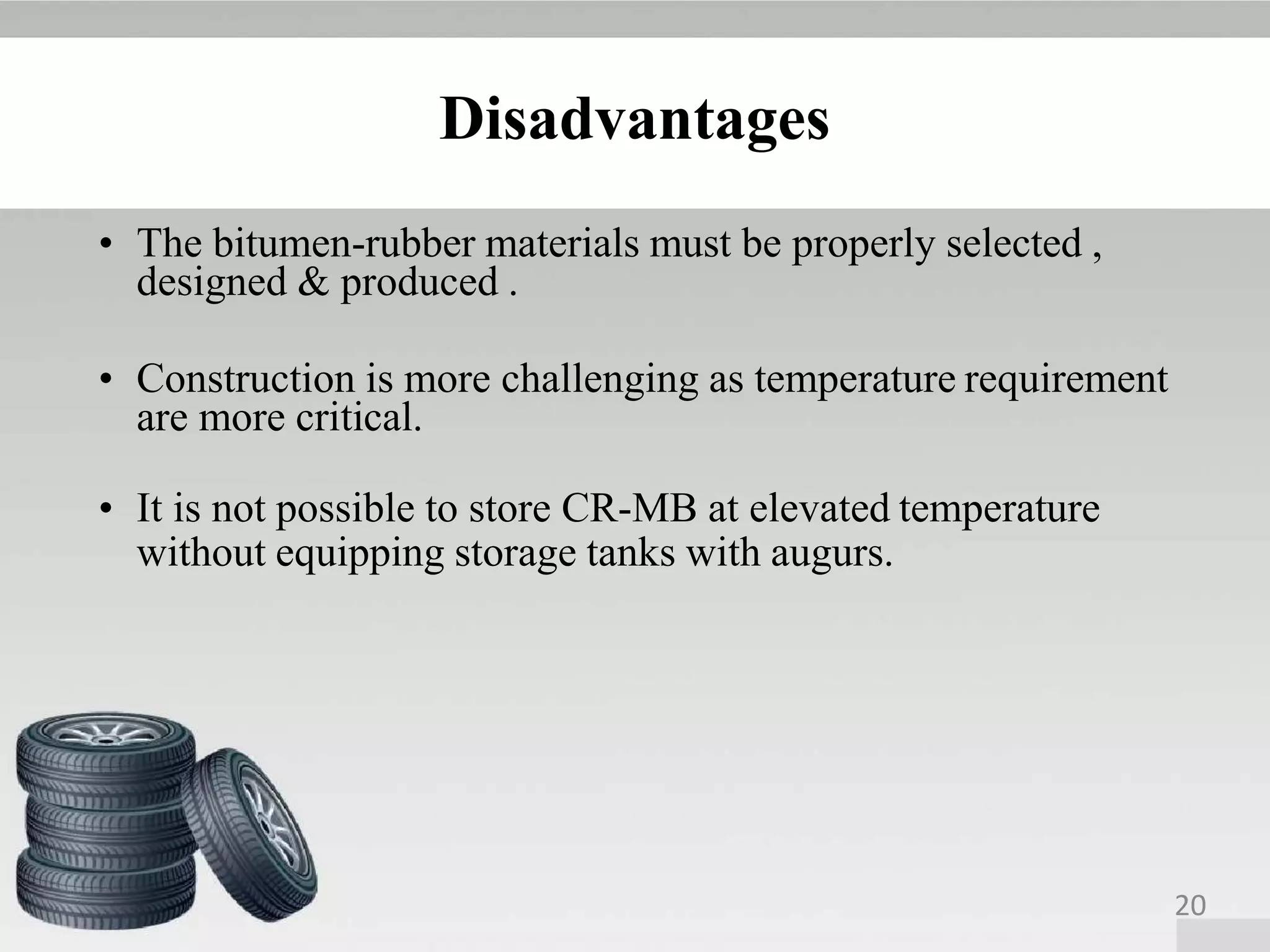 Crumb rubber modified bitumen | PPTX
