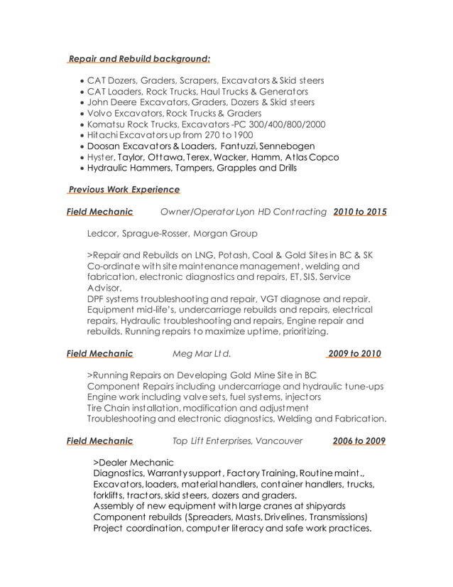 Josh Lyon Resume 1 | DOCX | Off-Road Vehicles | Auto Body Styles