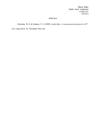 Insider movie assignment | DOCX