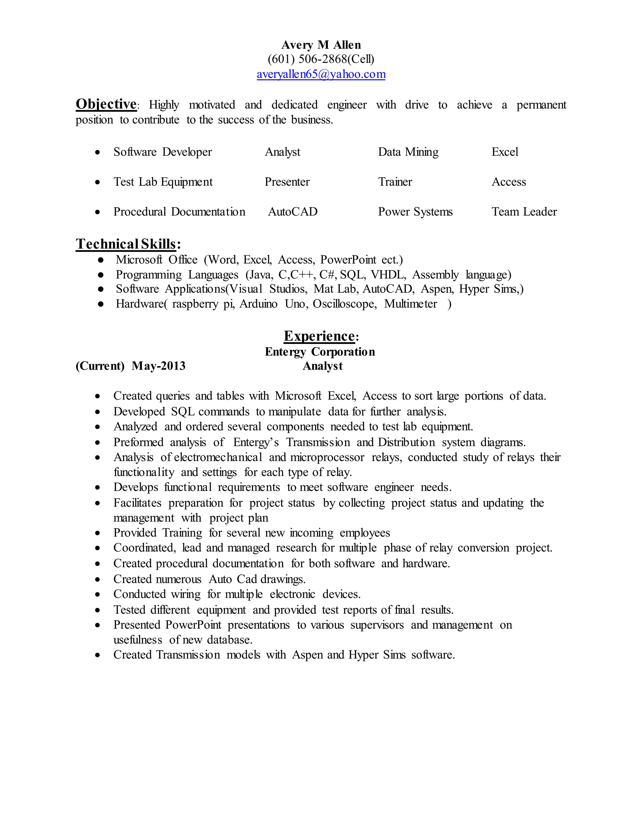 Avery Allen resume A templet | DOCX