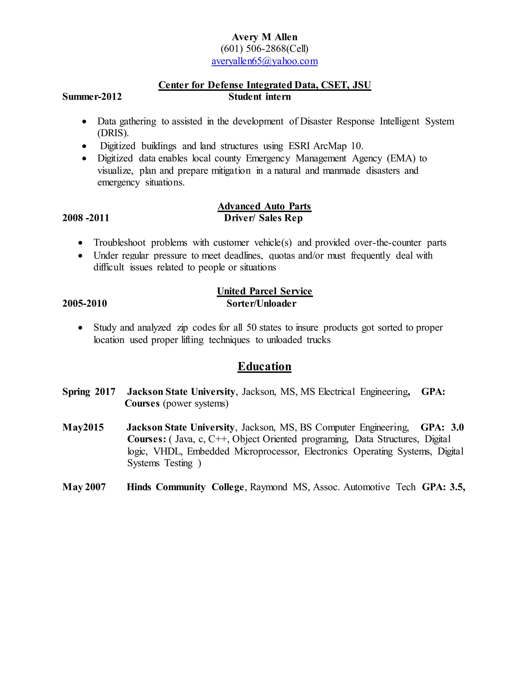 Avery Allen resume A templet | DOCX