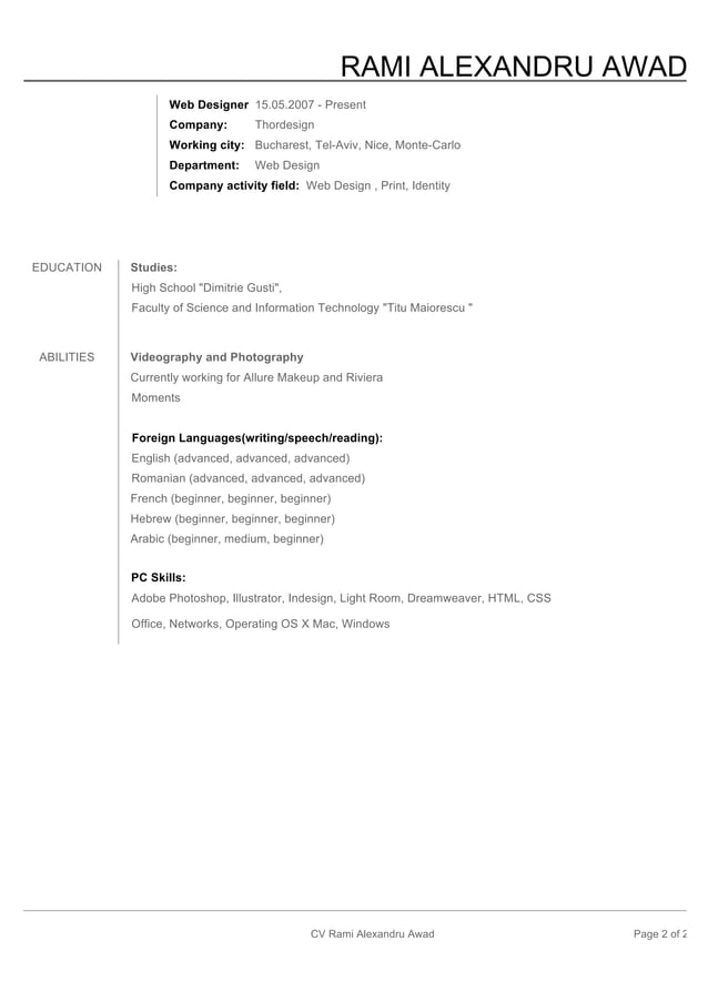 C.v. Awad Rami | PDF