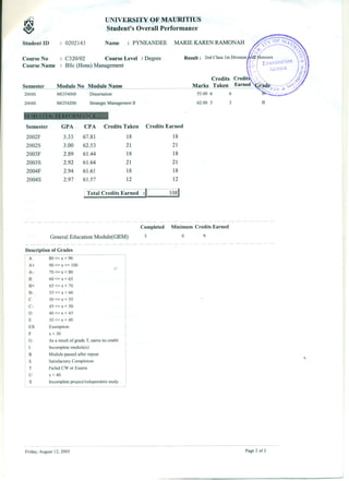 Transcript Bsc | PDF