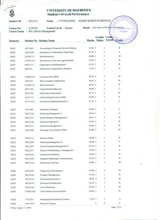Transcript Bsc | PDF