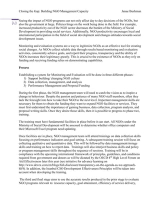 Monitoring and Evaluation Proposal for the Jordanian Ministry of Social ...