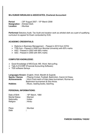 Paresh-Resume | PDF