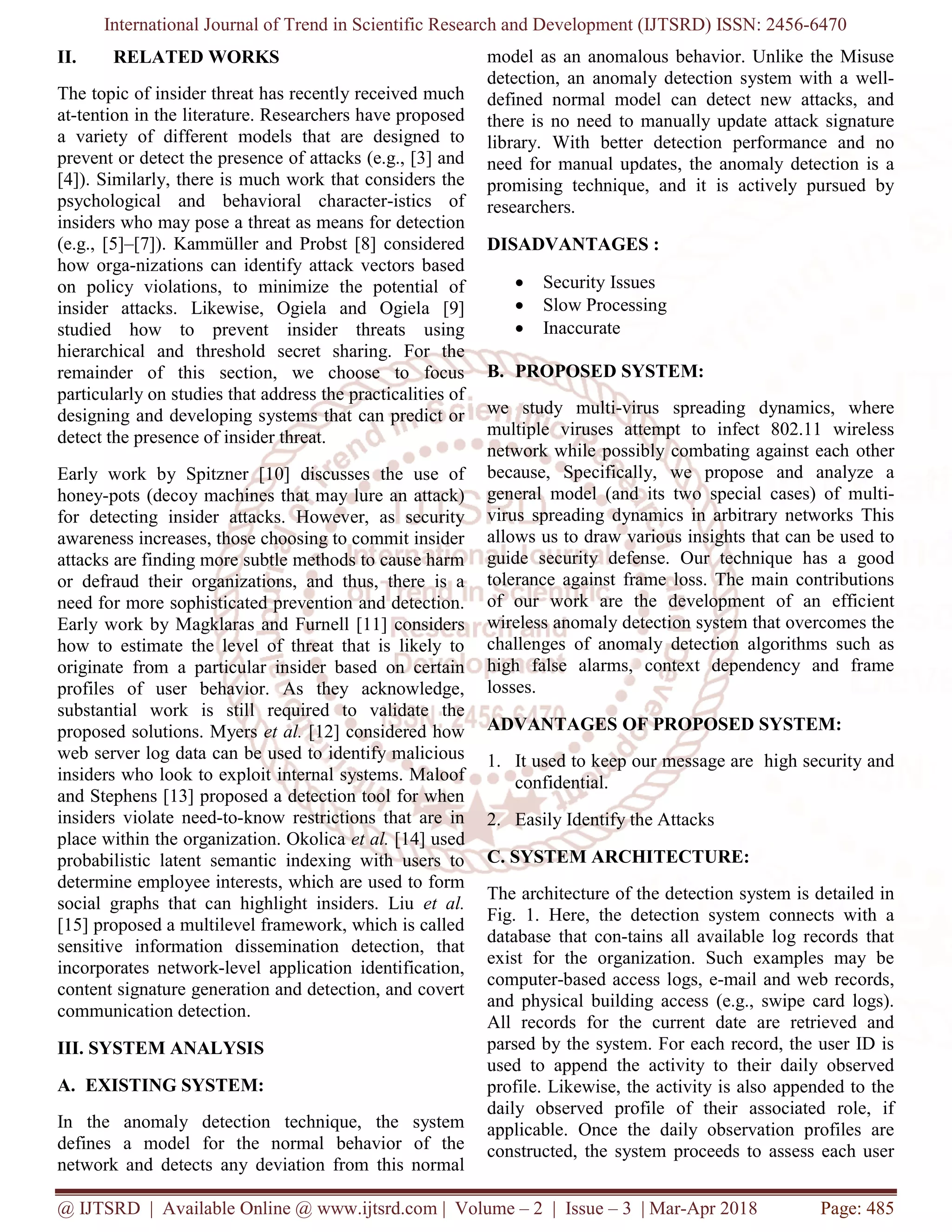 Anomaly Threat Detection System Using User And Role Based Profile